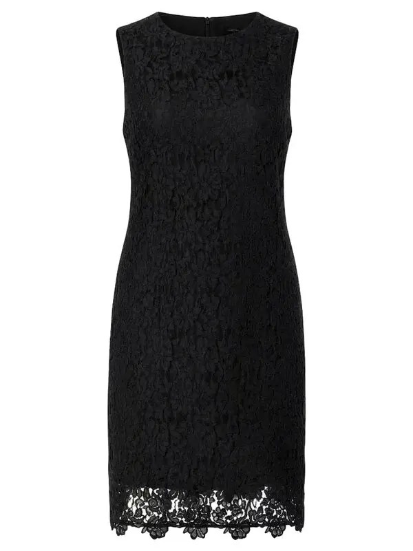 Dolce & Gabbana Sleeveless Mini Dress With Scalloped Hem - Black