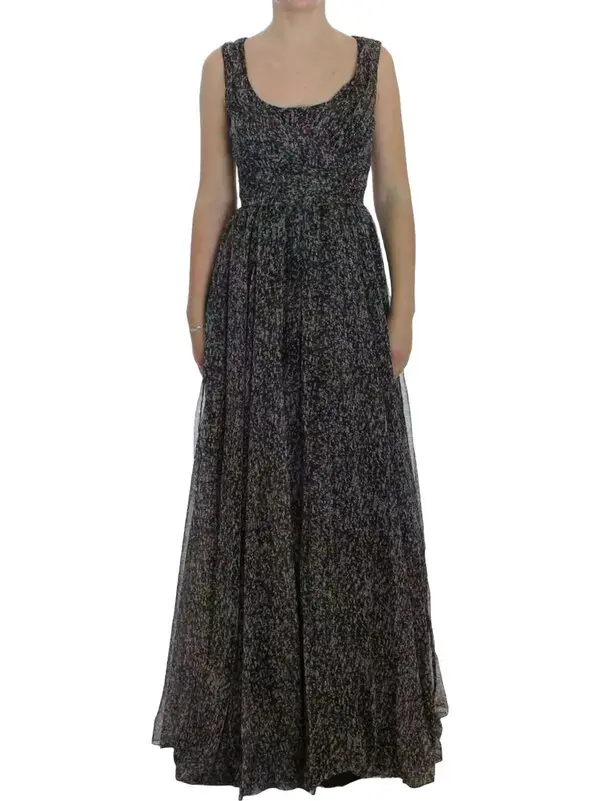 Dolce & Gabbana Sleeveless Silk Maxi Dress - Black