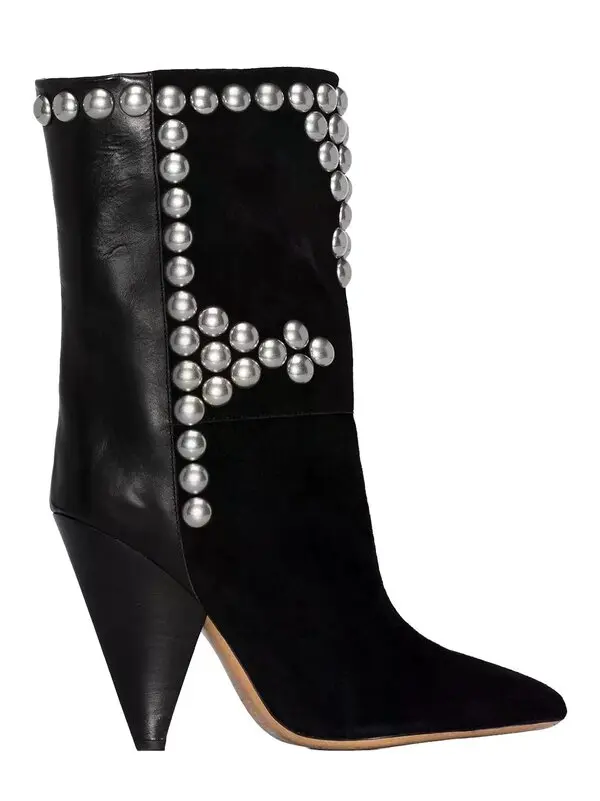 Isabel Marant Étoile Layo Stud-embellished Calfskin Suede Boots - Black