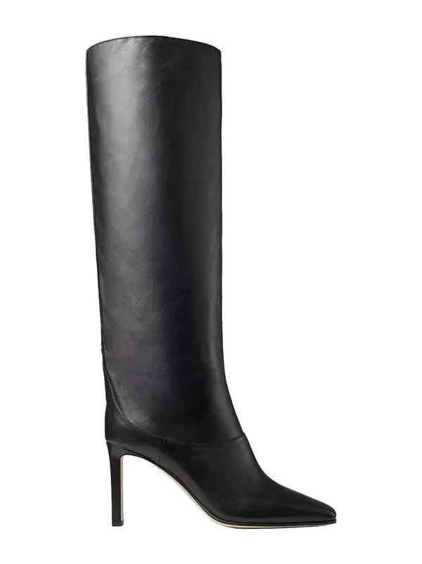 JIMMY CHOO Mahesa 85mm Leather Boots - Black