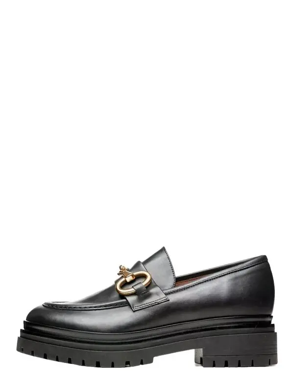 POCHE PARIS Horsebit Lug Sole Loafers - Black