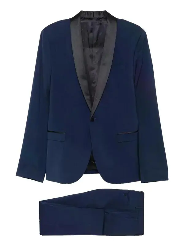 MANUEL RITZ Shawl-lapel Tuxedo Suit - Blue