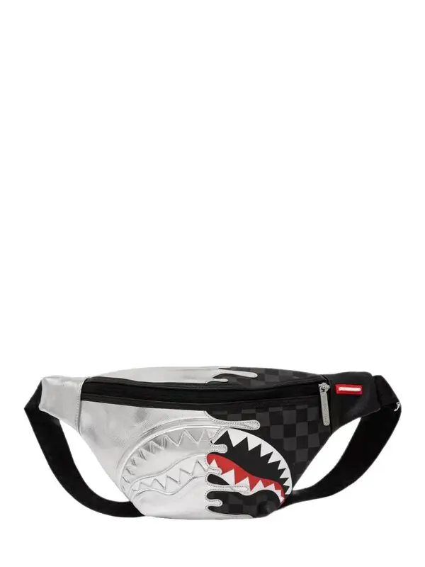 SPRAYGROUND Check-print Shark Mouth Belt Bag - Silver