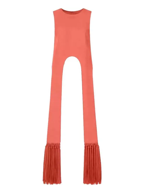 Alexis Rennes Fringe-trim Top - Orange
