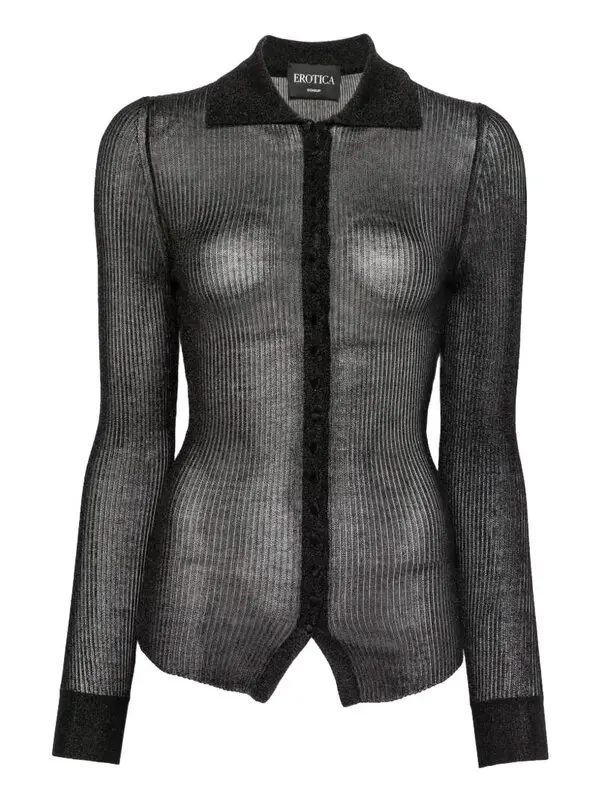 DONDUP Ribbed Knit Long-sleeve Shirt - Black
