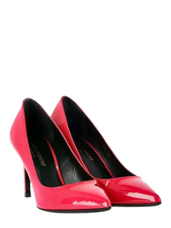 Saint Laurent Patent Leather Pointed Toe Stiletto Pumps - Pink