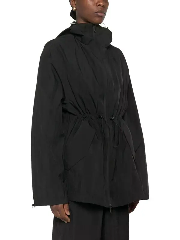 A.M.G. Drawstring Hooded Jacket - Black