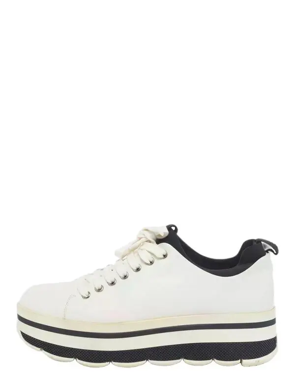 Prada Platform Lace-up Sneakers - White