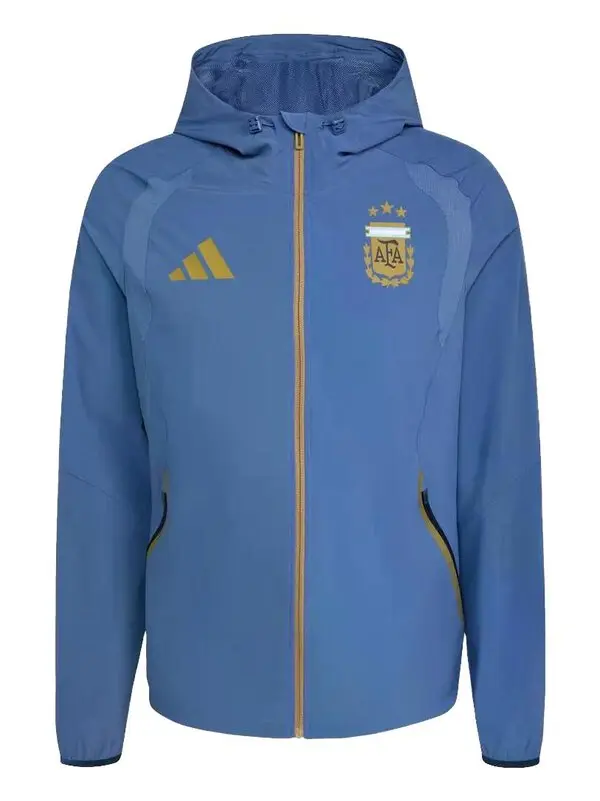 Adidas Argentina Tiro Hooded Windbreaker Jacket - Blue