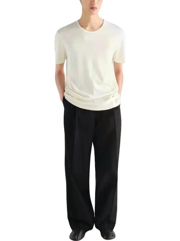 LEMAIRE Scoop-neck T-shirt In Ribbed Jersey - White