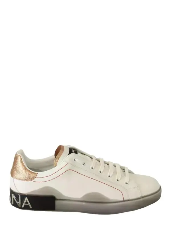 Dolce & Gabbana Portofino Leather Sneakers - White