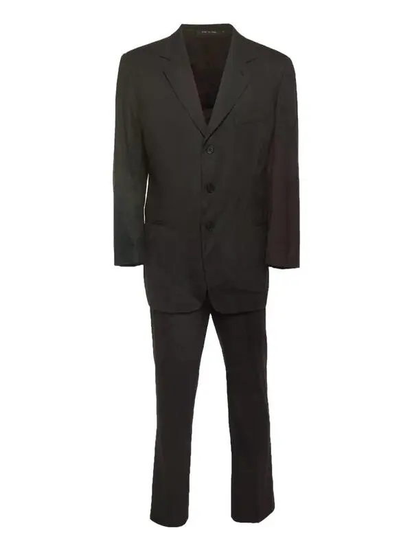 Emporio Armani Pinstriped Wool Suit - Black