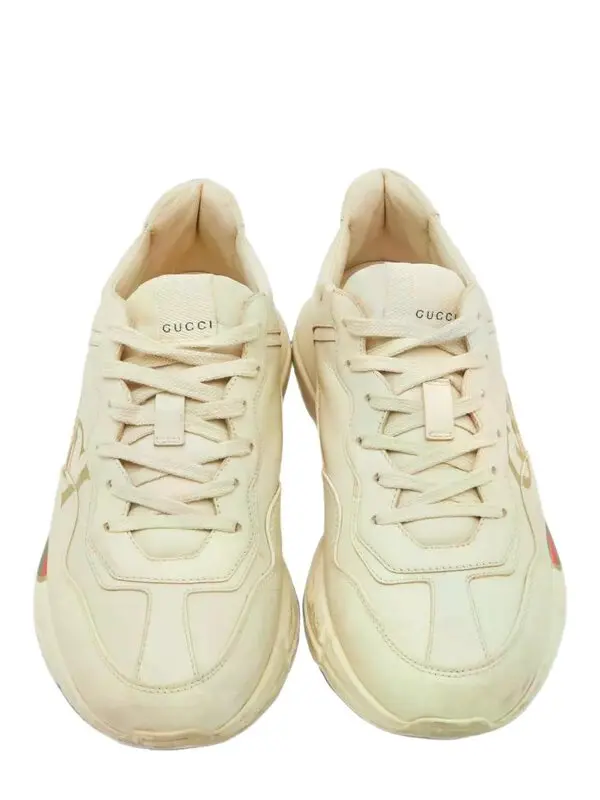 Gucci Rhyton Low-top Sneakers With Logo Print - Neutrals