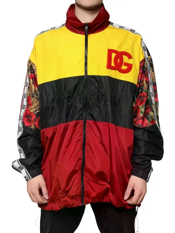 Dolce & Gabbana Floral Print Zip-up Track Jacket - Black