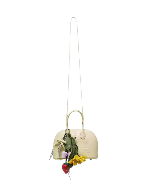 SELF-PORTRAIT Lizard-effect Mini Bag With Charm Detail - Yellow
