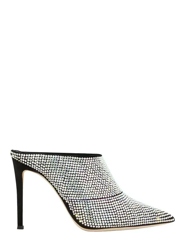 GIUSEPPE ZANOTTI Rhinestone-embellished Stiletto Mules - Black