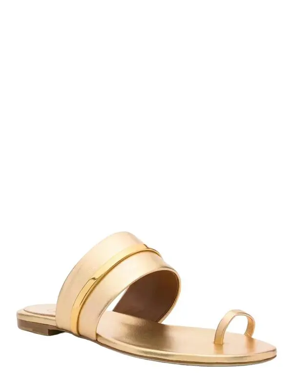 MALONE SOULIERS Open Toe Flat Sandals - Gold