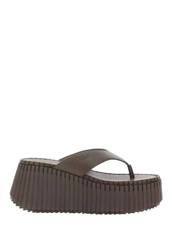 Chloé Platform Thong Sandals - Brown