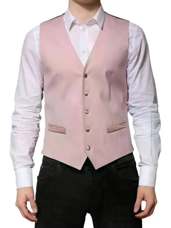 Dolce & Gabbana Slim-fit Button-fastening Waistcoat - Pink