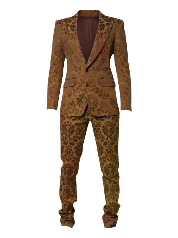 Dolce & Gabbana Sicilia Floral-jacquard Suit - Brown
