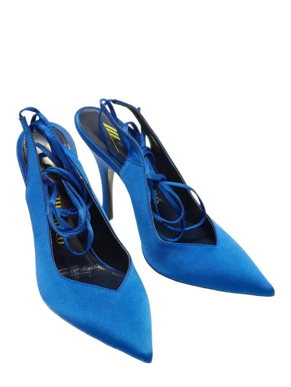 Attico Venus Ankle Strap Stiletto Pumps - Blue