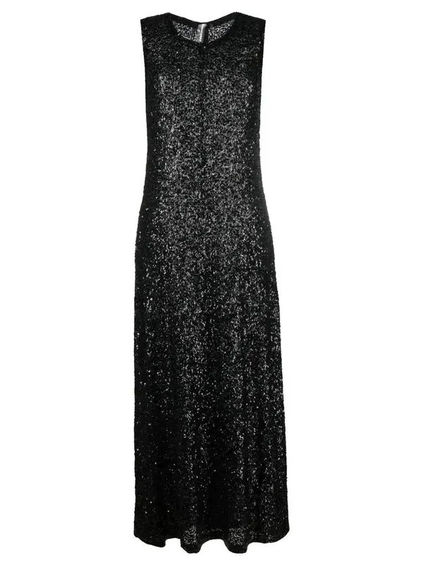 Norma Kamali Sequin-embellished Swing Dress - Black