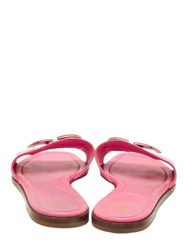 Valentino Garavani Vlogo Signature Leather Slide Sandals - Pink