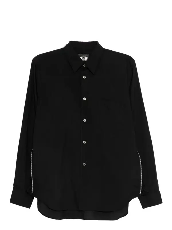 Comme Des Garçons Side-zip Patch-pocket Shirt - Black
