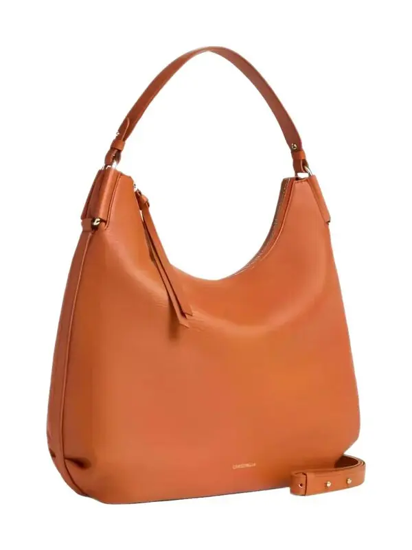 COCCINELLE Rebekka Grained Leather Shoulder Bag - Orange