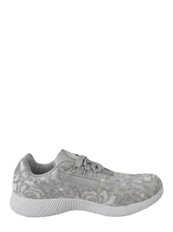 PLEIN SPORT Embroidered Lace-up Sneakers - Silver