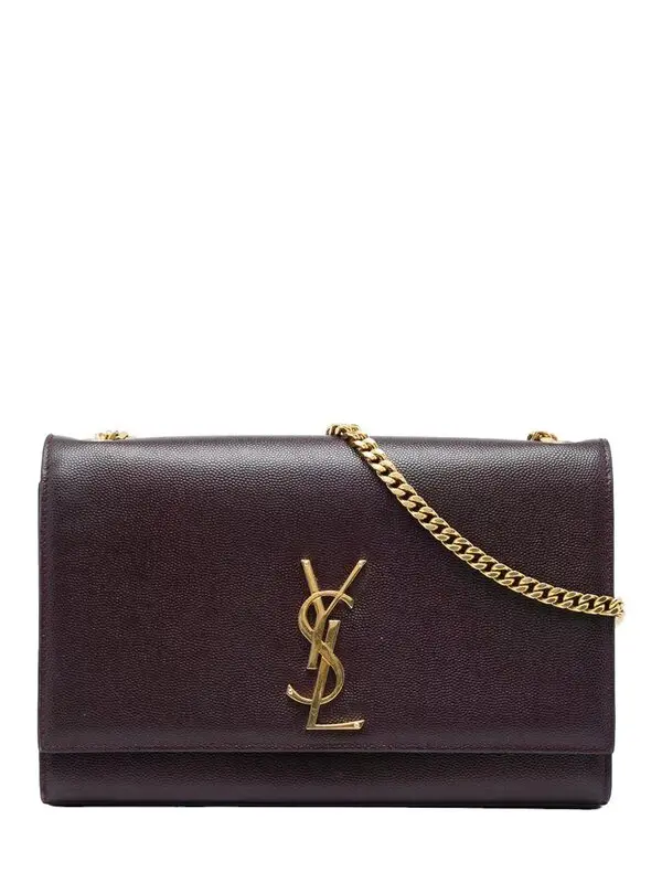 Saint Laurent Medium Grain De Poudre Monogram Kate Crossbody Bag - Red
