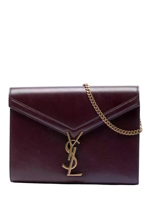 Saint Laurent Monogram Cassandra Chain Wallet Crossbody Bag - Red