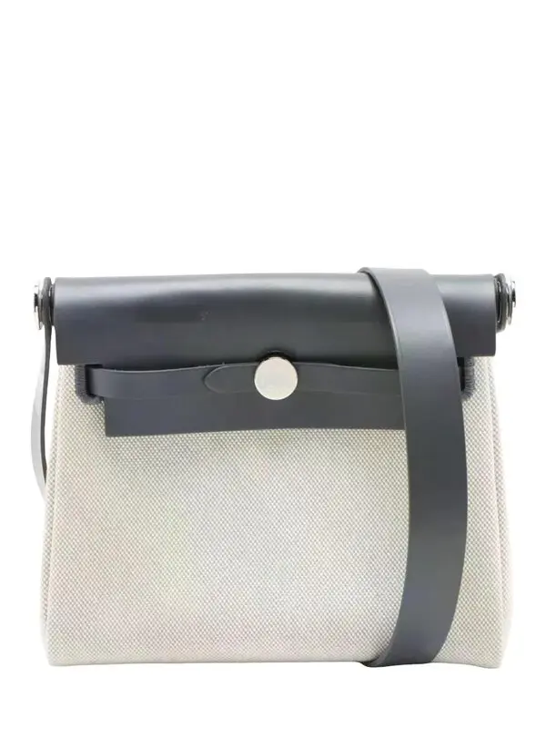 Hermès Military Toile And Vache Hunter Herbag Zip 20 Crossbody Bag - Grey