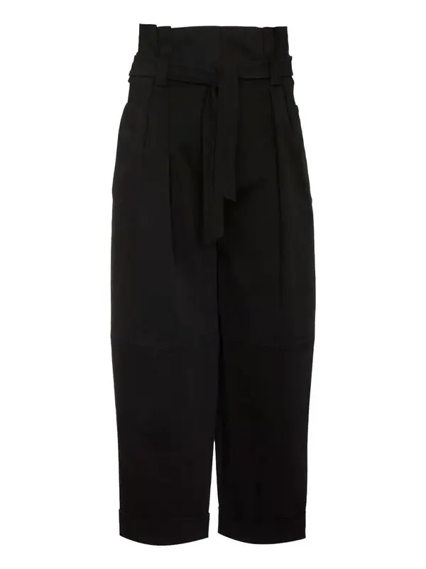 Alberta Ferretti Belted High-waisted Trousers - Black