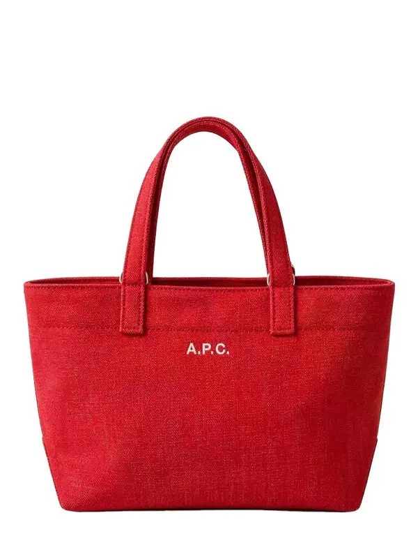 A.p.c. Logo-print Denim Tote Bag - Red