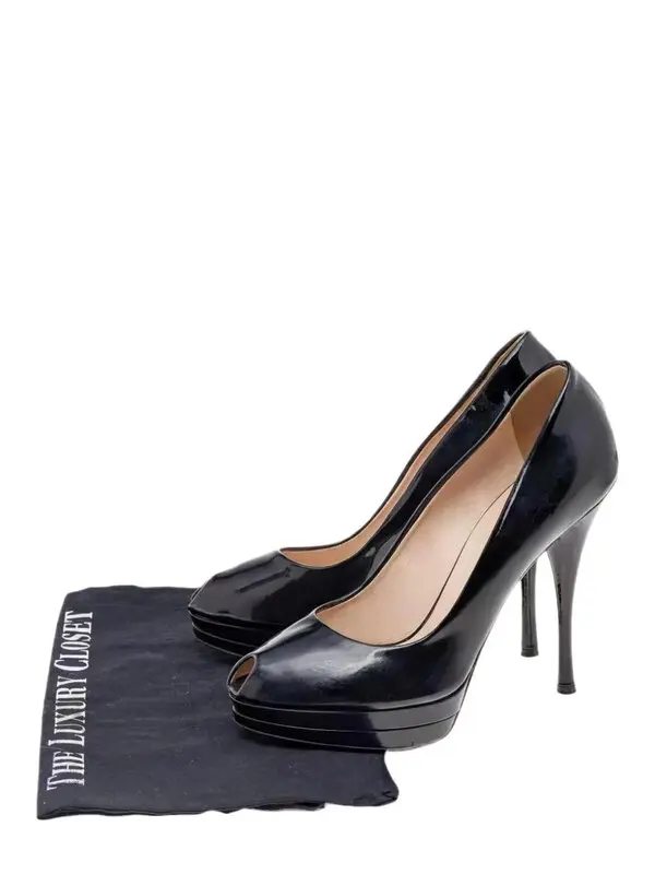 Versace Peep-toe Platform Pumps - Black