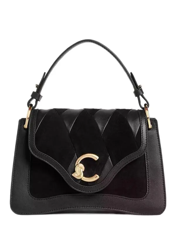 COCCINELLE Logo Plaque Panelled Tote Bag - Black