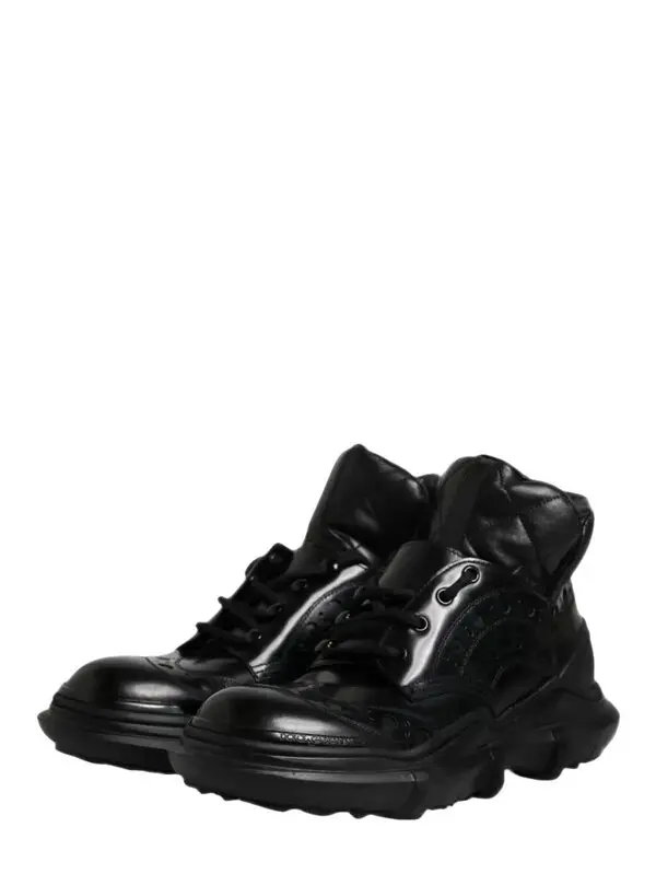 Dolce & Gabbana Quilted Brogue-detail Platform Sneakers - Black