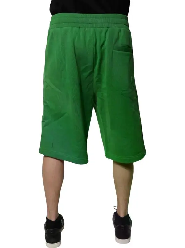 Dolce & Gabbana Cotton Track Shorts With Logo Print - Green