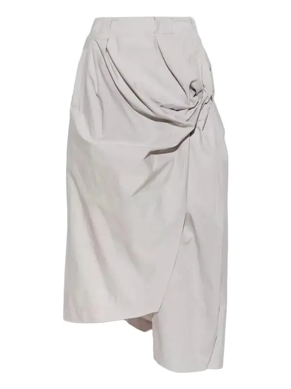 Issey Miyake Asymmetric Draped Midi Skirt - Grey