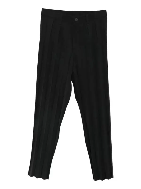 Issey Miyake Pleated Cropped Trousers - Black