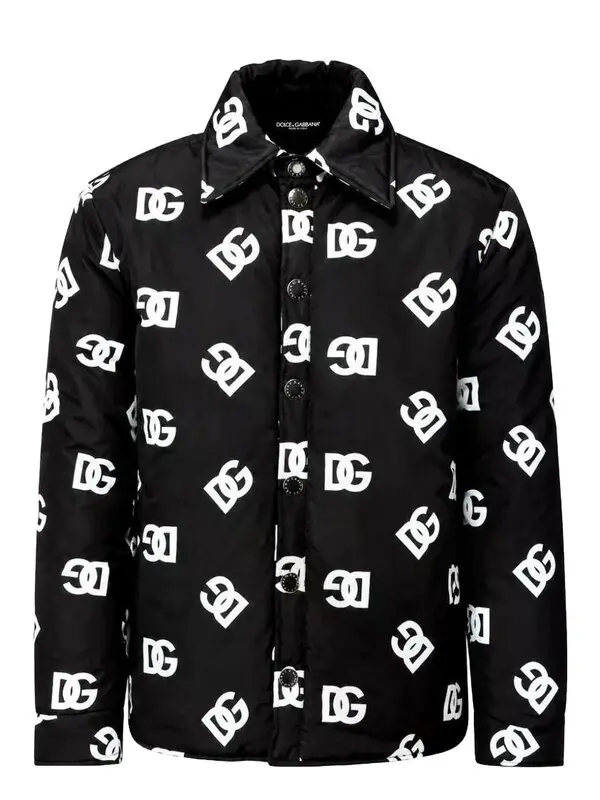 Dolce & Gabbana Monogram Print Padded Jacket - Black