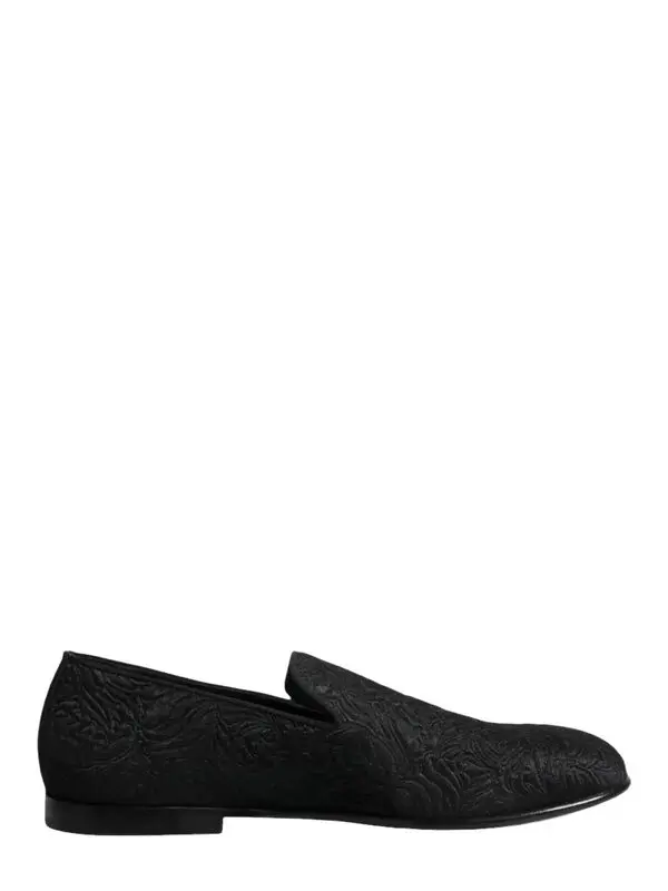 Dolce & Gabbana Floral Jacquard Loafers - Black