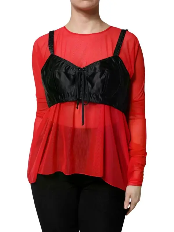 Dolce & Gabbana Layered Bustier-detail Top - Red
