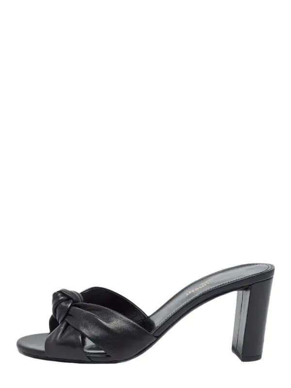 Saint Laurent Bianca Leather Heeled Sandals - Black