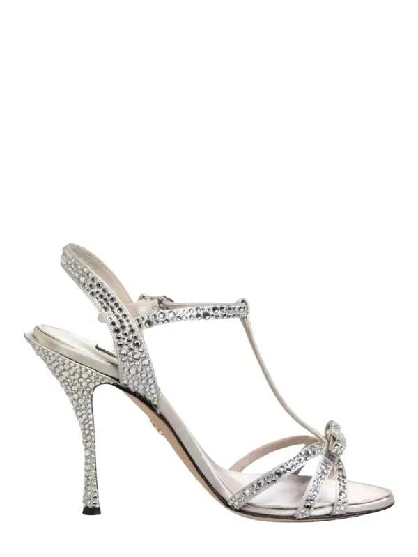 Dolce & Gabbana Keira Embellished Stiletto Sandals - Silver