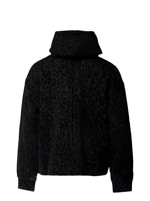 Dolce & Gabbana Leopard-print Zip-up Hoodie - Black