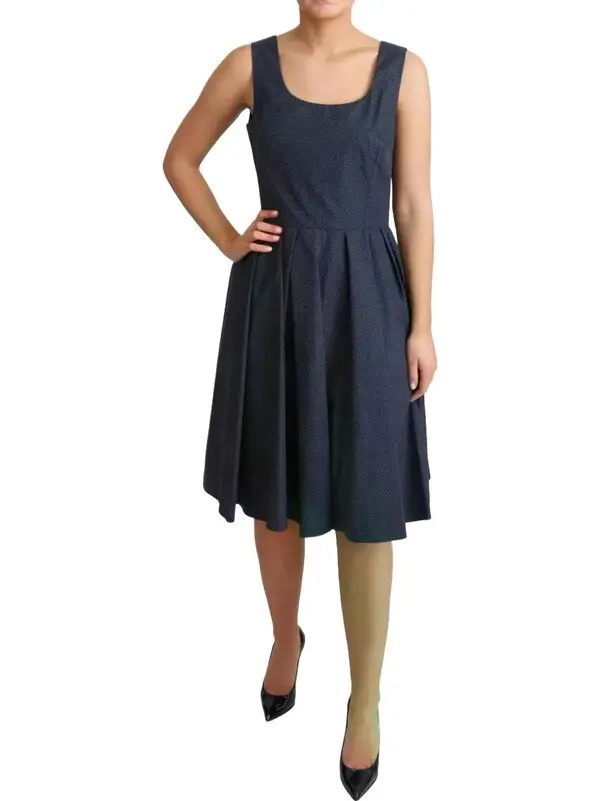 Dolce & Gabbana Polka-dot Pattern Midi Dress - Blue