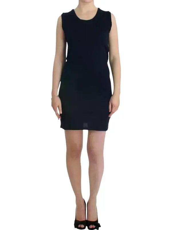 John Galliano Sleeveless Mini Dress With Scallop Trim - Blue