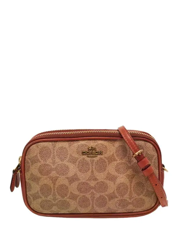 COACH Signature Monogram Double-zip Crossbody Bag - Neutrals